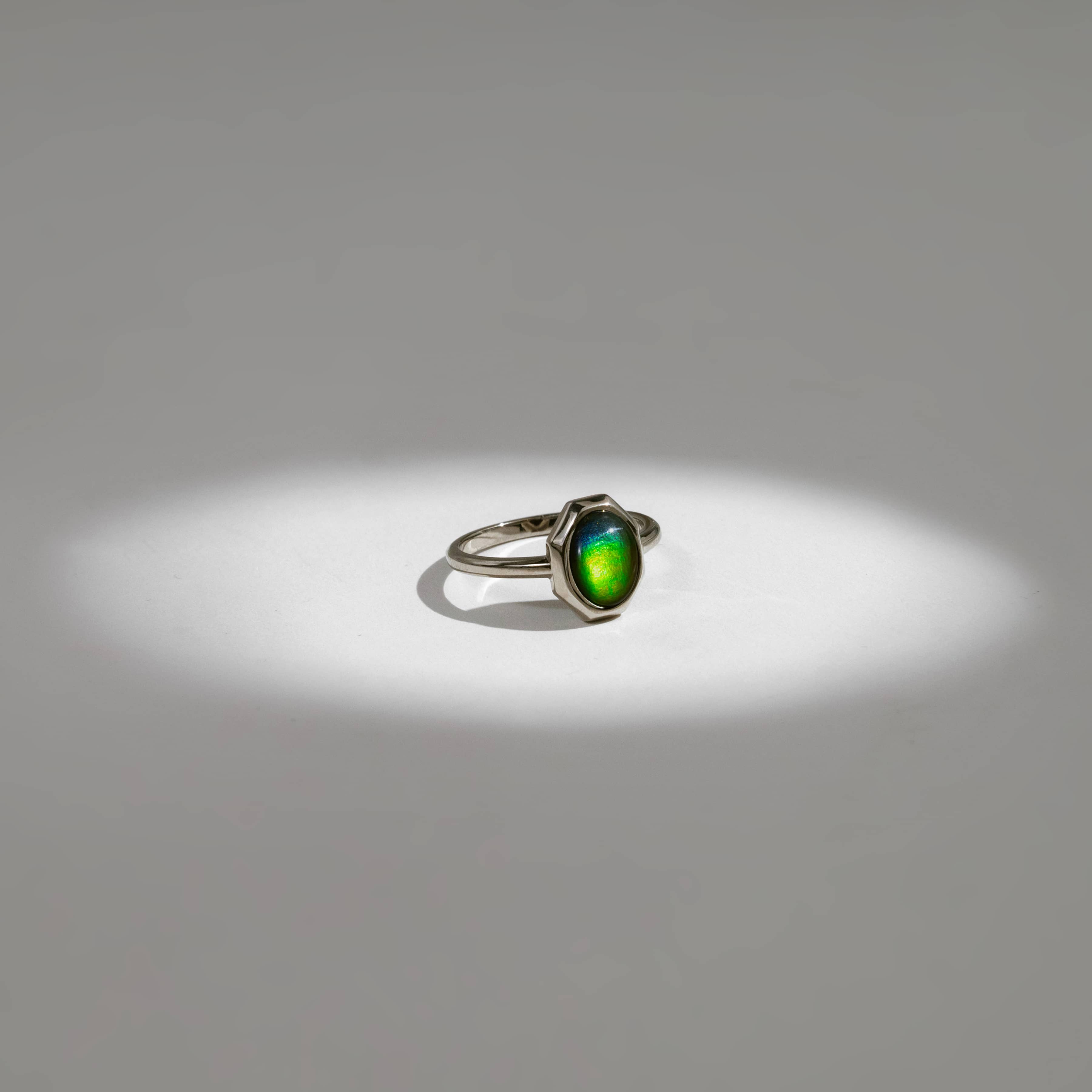 Essentials Oval Ammolite Ring in Sterling Silver – KORITE